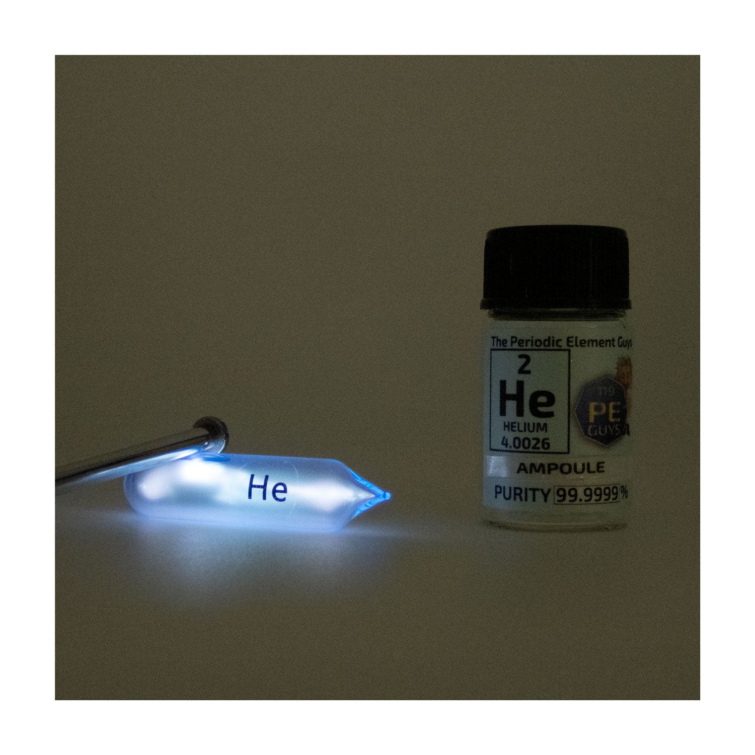 Noble Gases Set Ampoules in a Labelled Bottle. Helium, Neon, Argon ...