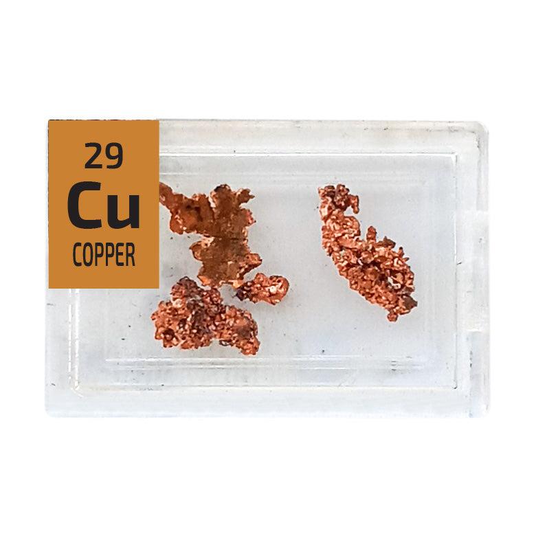 Copper Crystal Pieces Periodic Element Tile | The Periodic Element Guys