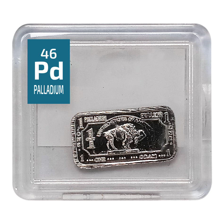 Palladium Ingot (1 Gram) Periodic Element Tile | The Periodic Element Guys