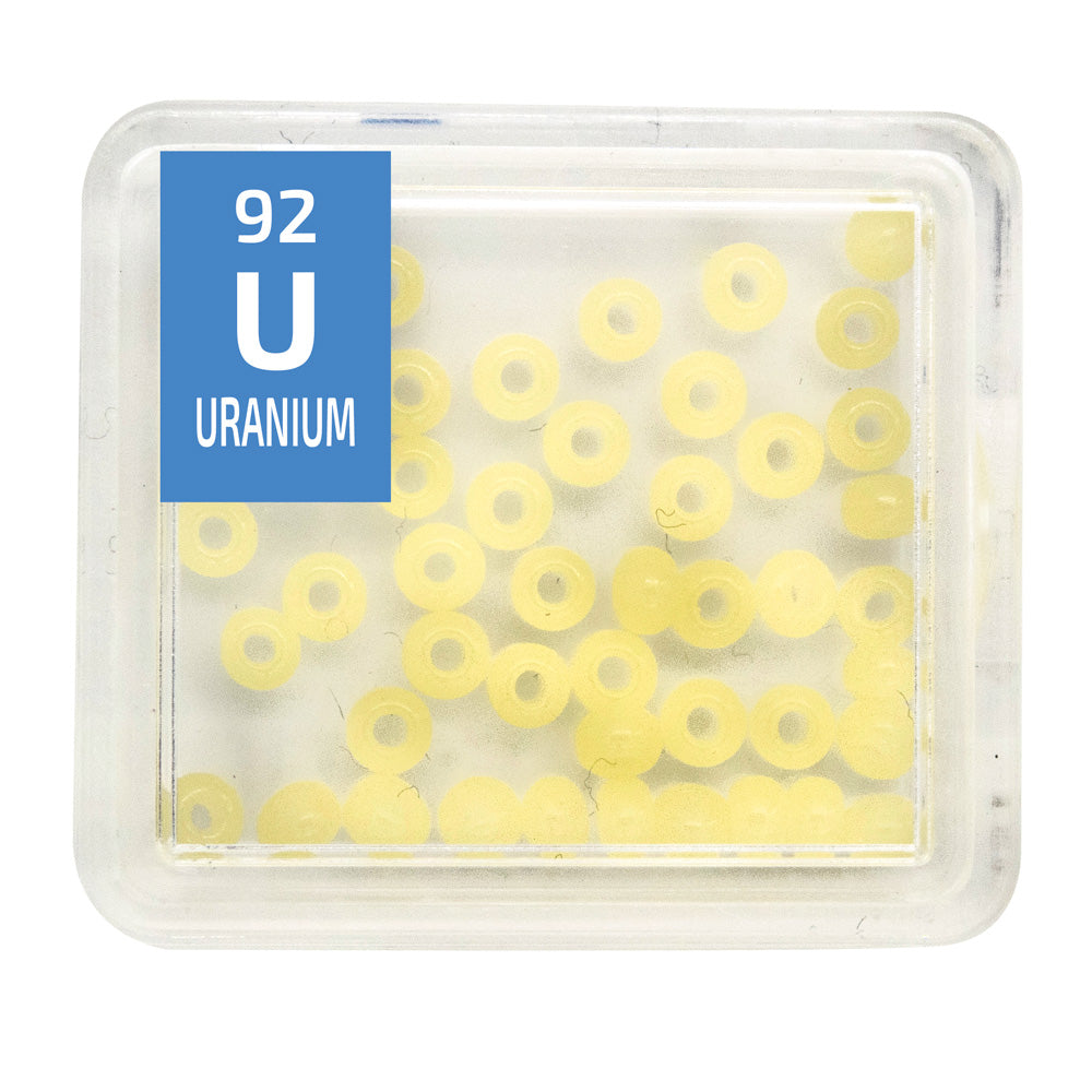 Uranium Test Source Beads Periodic Element Tile | The Periodic Element Guys