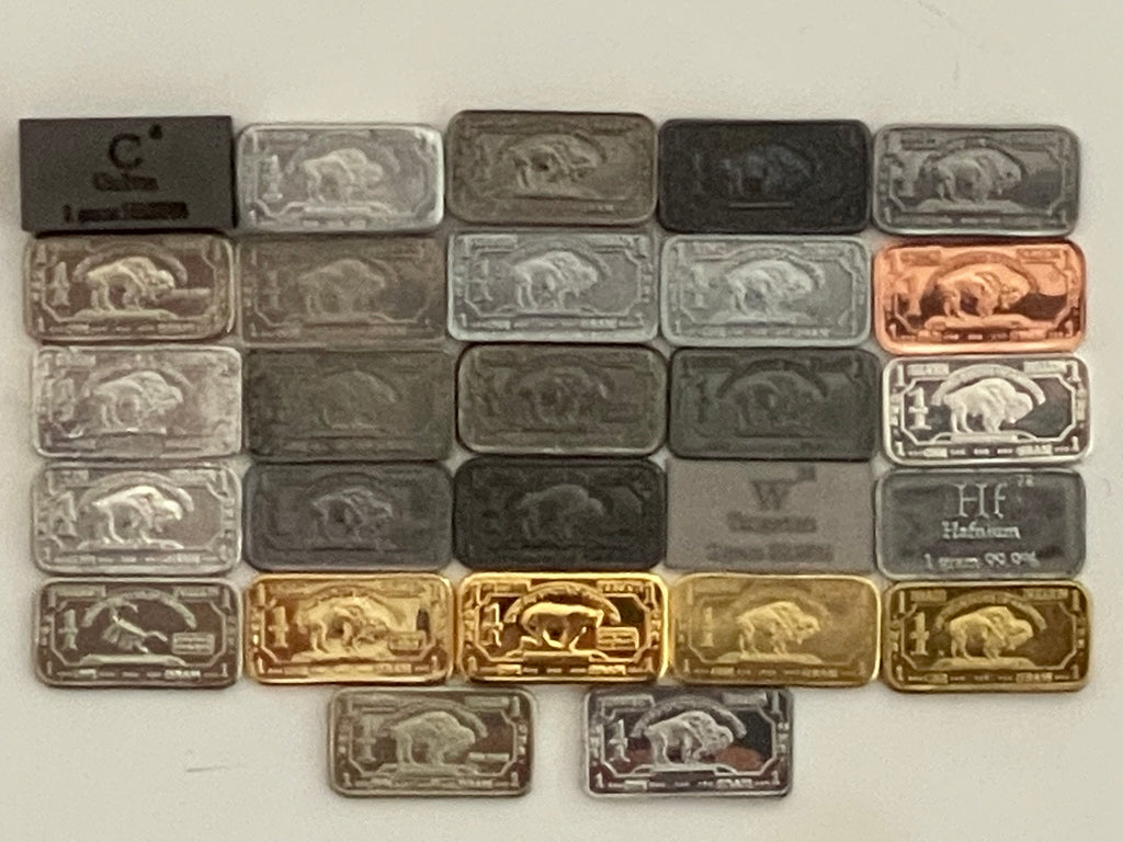 NEW 27 x 1 gram buffalo metal set Tantalum Cobalt Tungsten Vanadium ...