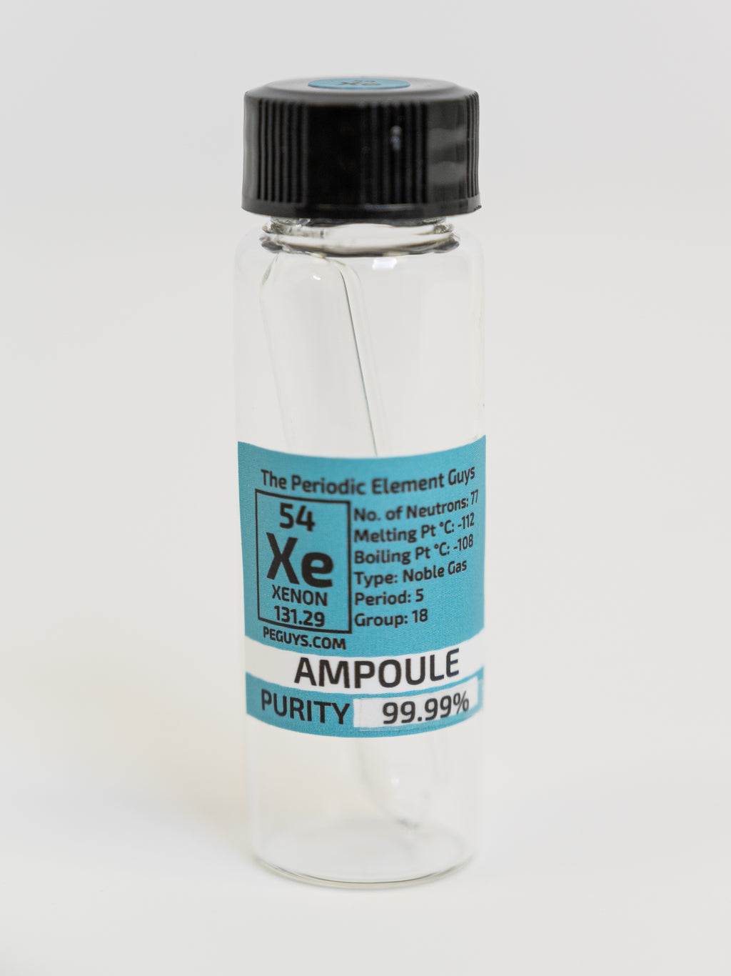 Pure Xenon gas Ampoule element 54 sample Low Pressure in labeled tall ...
