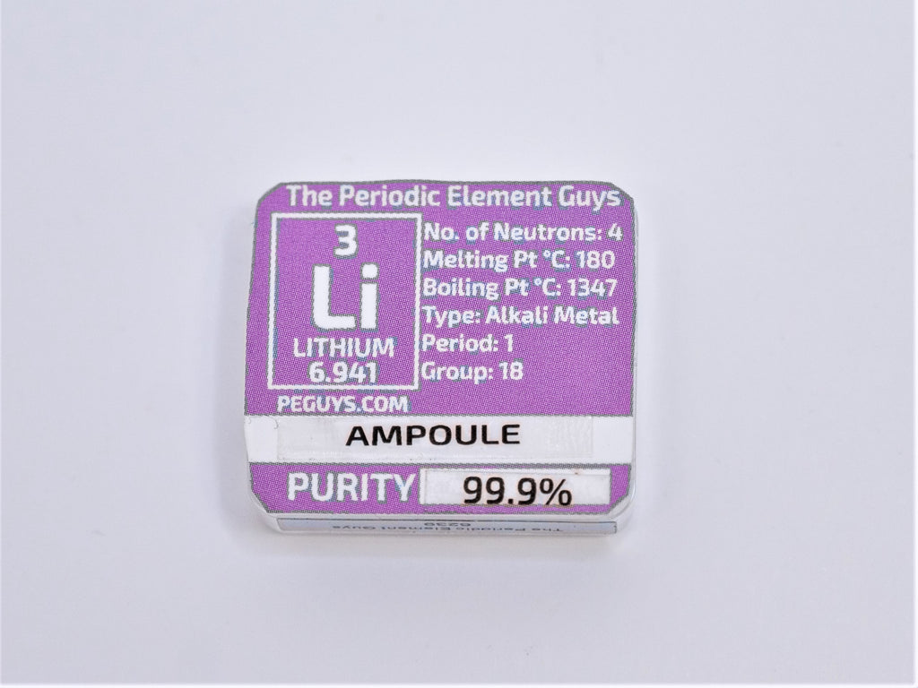 Wholesale 12 x Clean Shiny Lithium Metal Piece under Argon in Labeled ...