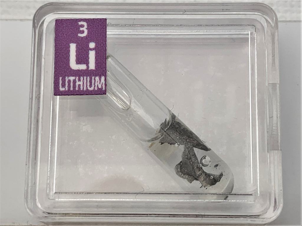 Lithium Metal in oil in Hand made glass ampoule in our new Periodic ...