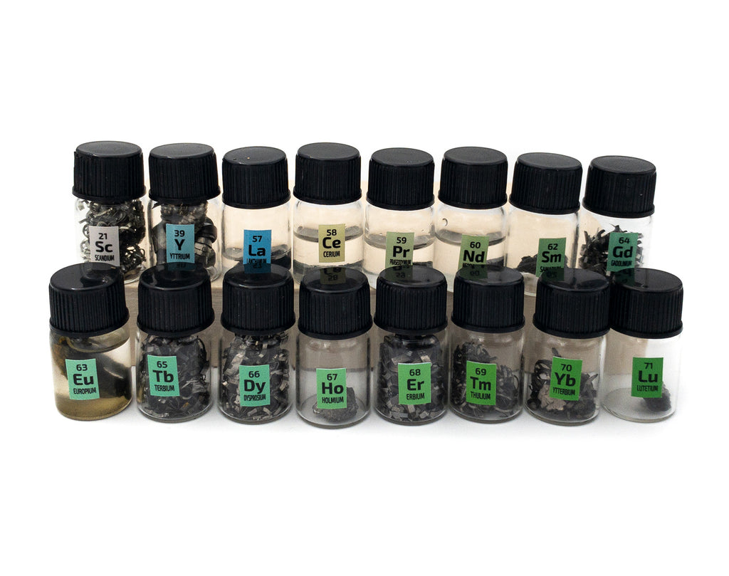 The Rare Earth Metal Set 16 x Minimum One Gram Each in Glass Vials ...
